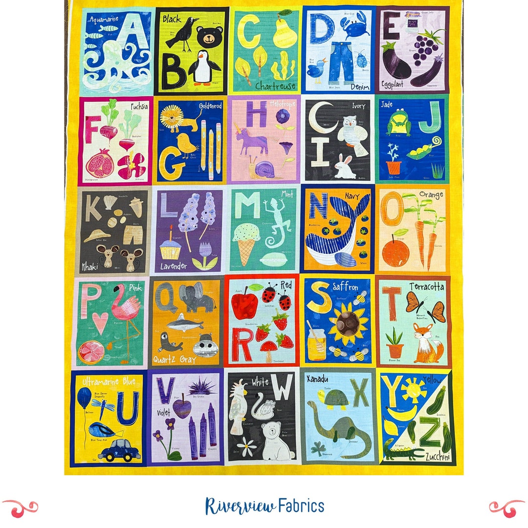 ABC Fabric Panel, 36 Panel, Abc's of Color Collection, in the Beginning ...