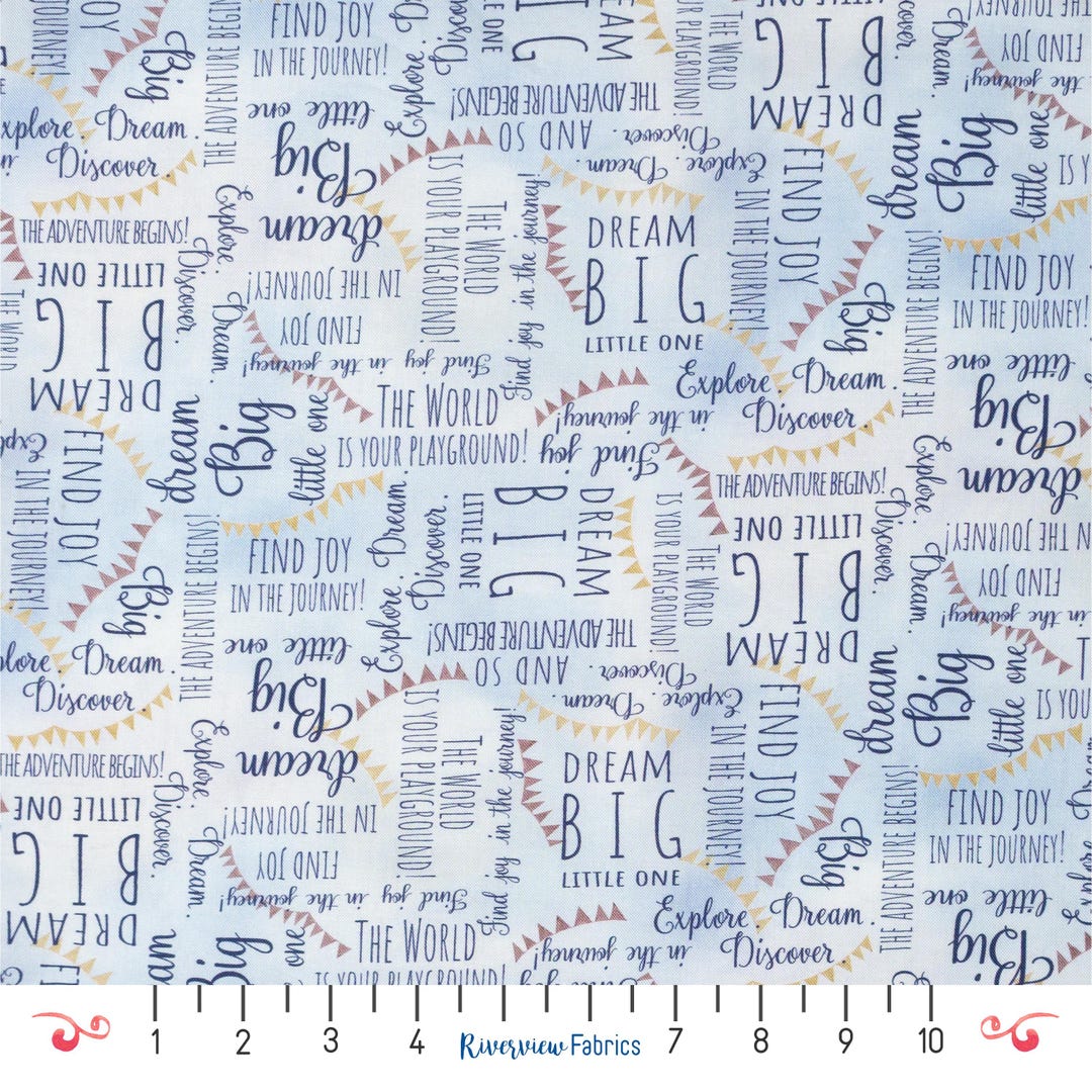 Inspirational Words for Kids Fabric by the Yard: Quilting Cotton, Let's ...