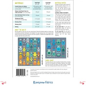 Robots Quilt Pattern, Elizabeth Hartman, Fat Quarter Friendly, Physical ...