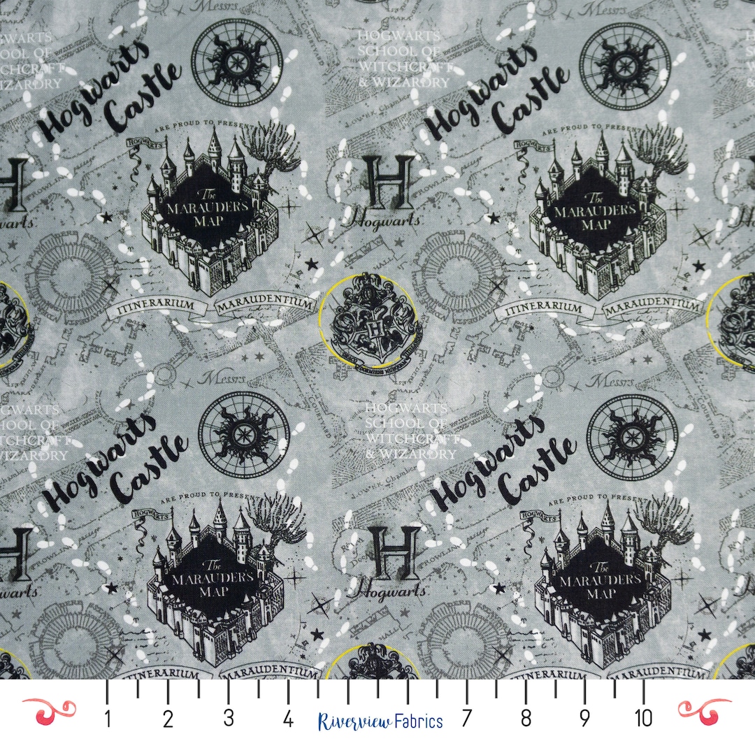 Harry Potter Fabric by the Yard, Gray, Harry Potter Stamps Collection ...