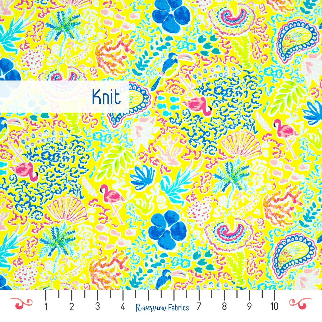 Tropical Knit Fabric by the Yard, Art Gallery Fabrics, Stretchy Fabric ...
