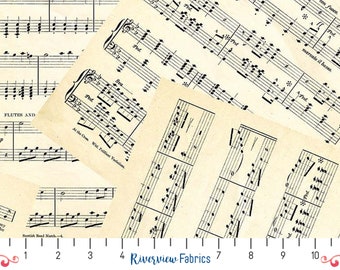 Large Scale Music Notes Fabric Large Scale Sheet Music by ...