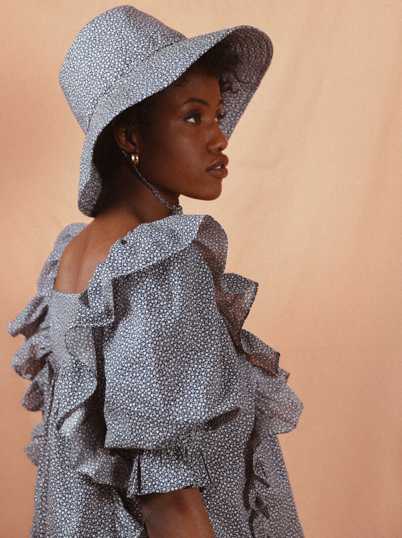 FLORAL BOHO BLOUSE romantic ruffle frilled peasant folk puffy | Etsy