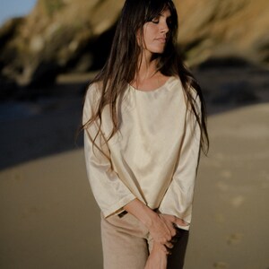 SILK Top/ivory Silk Top /boho Top/minimal Silk Top/ Crop Top/ - Etsy