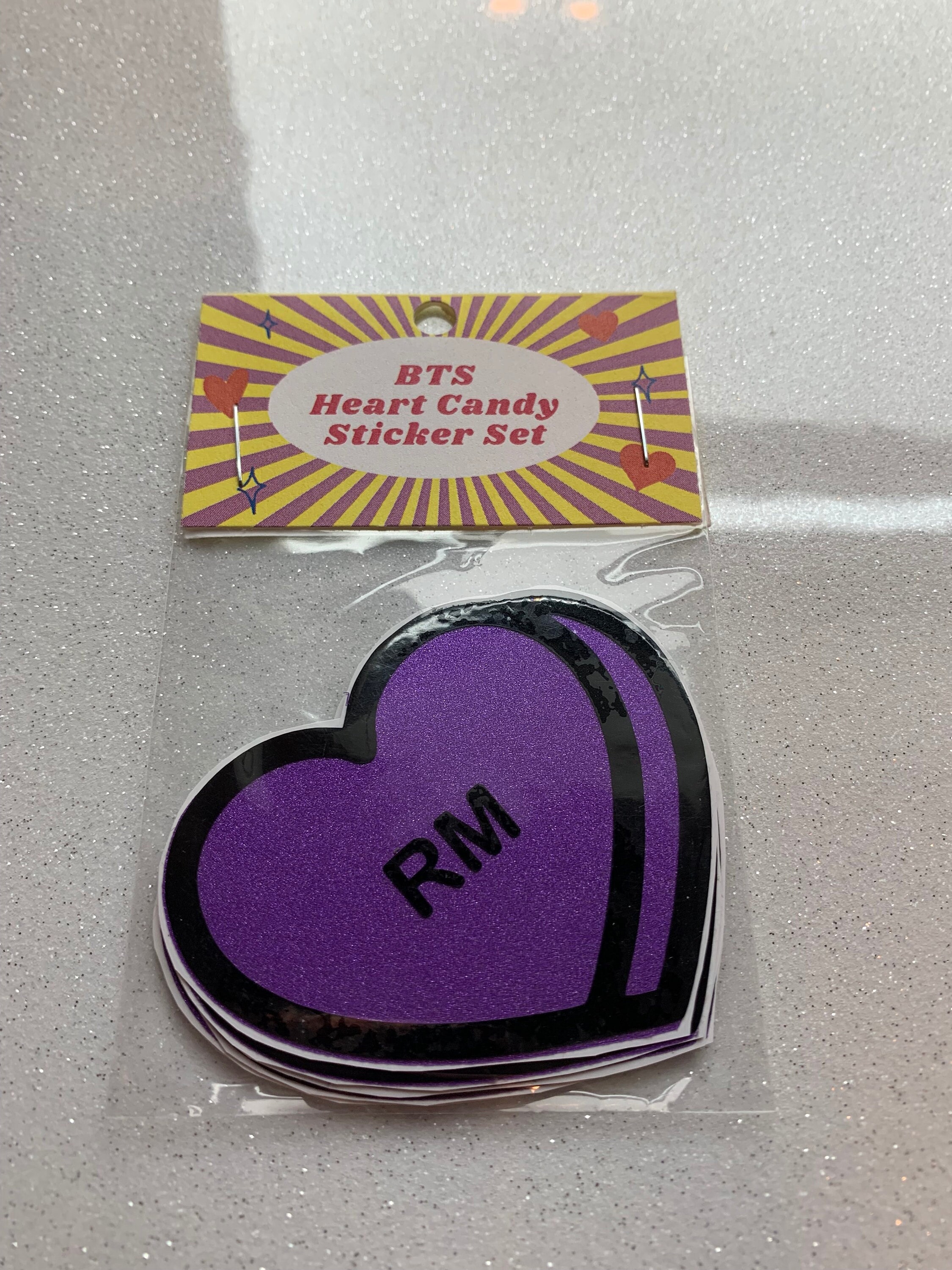 K Pop Group Heart Candy Sticker Set, Kpop, BTS, Monsta X, Loona, Shinee ...