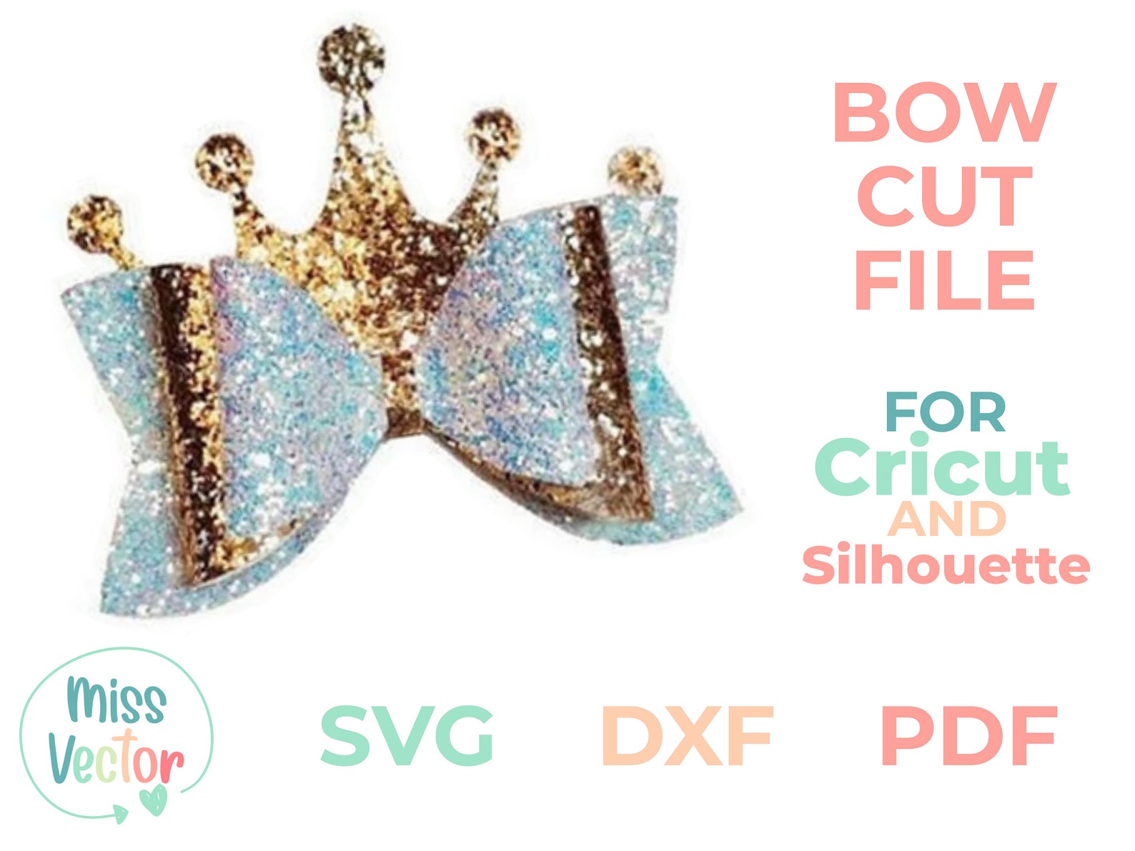 Crown Bow Template SVG, Bow SVG, Bow Template, Hair Bow Template ...