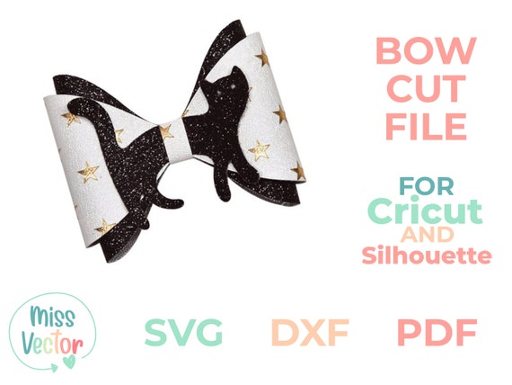 Cute Cat Bow Template SVG Bow SVG Bow Template Hair Bow - Etsy