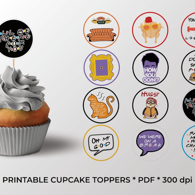 Friends Theme Cupcake Toppers - Etsy