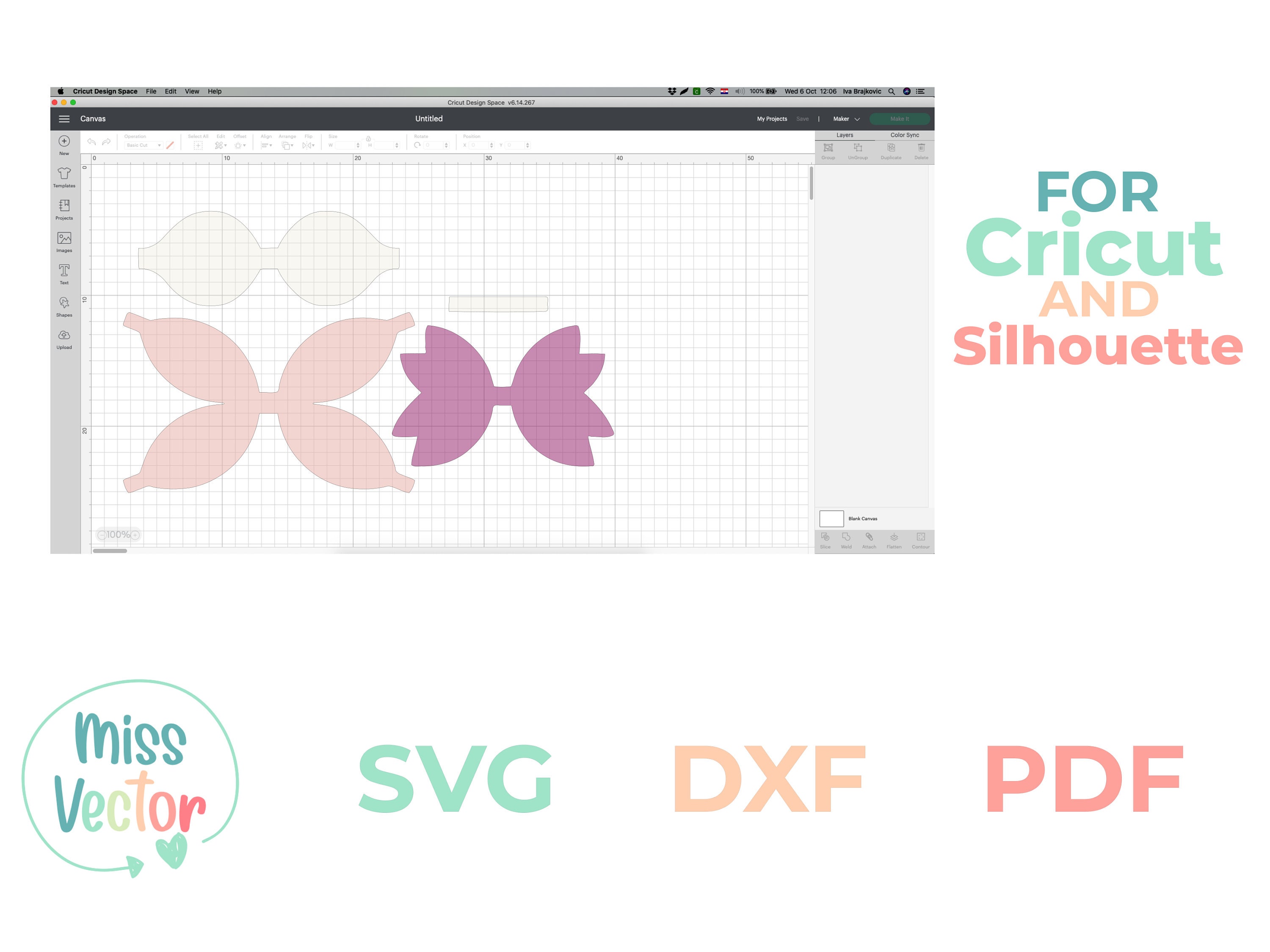 Multi Layer Bow Svg, Bow Template, Leather Bow Svg, Leather Bow Svg ...