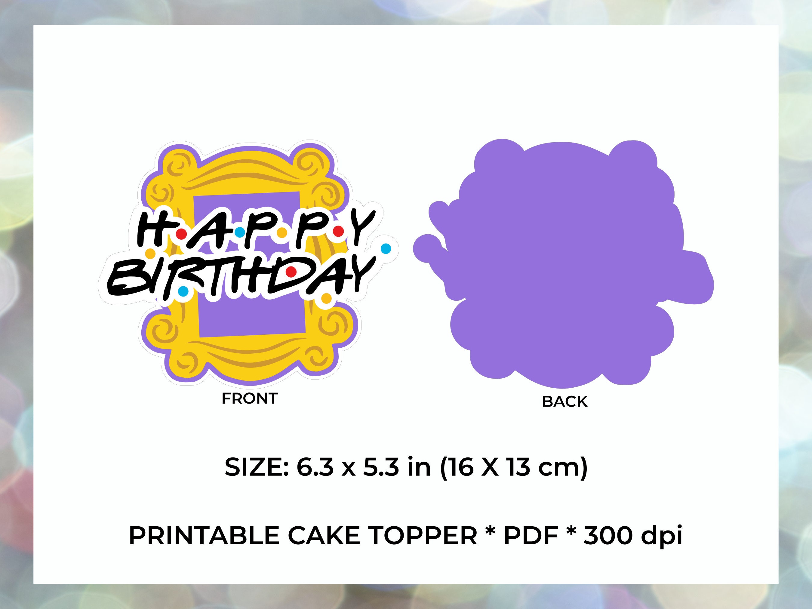 Printable Cake Topper, Friends Party Decorations, Friends Party Theme ...