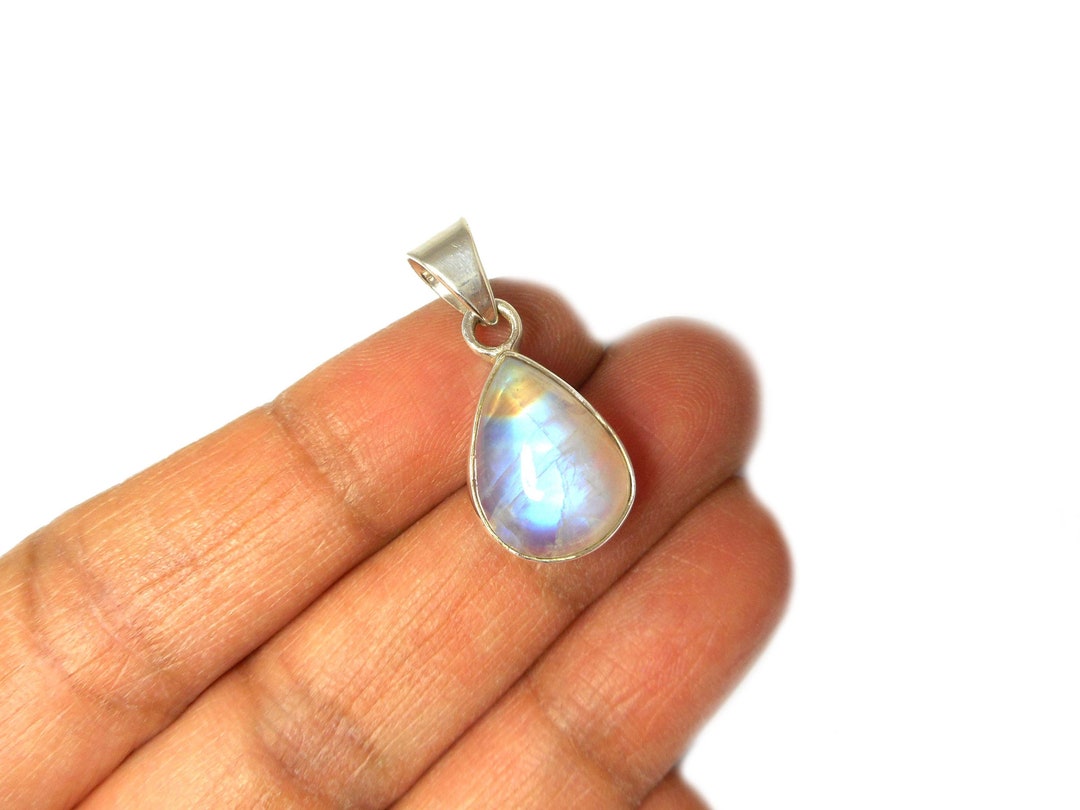 Fiery Pear Shaped MOONSTONE Sterling Silver 925 Gemstone Pendant - Etsy