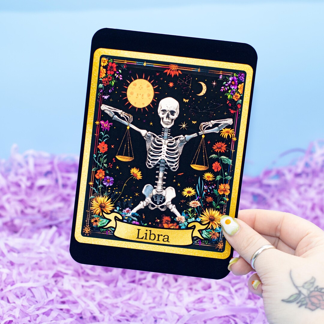 Libra Gothic Skeleton Astrology Zodiac Kindle Insert | E- Reader Insert ...