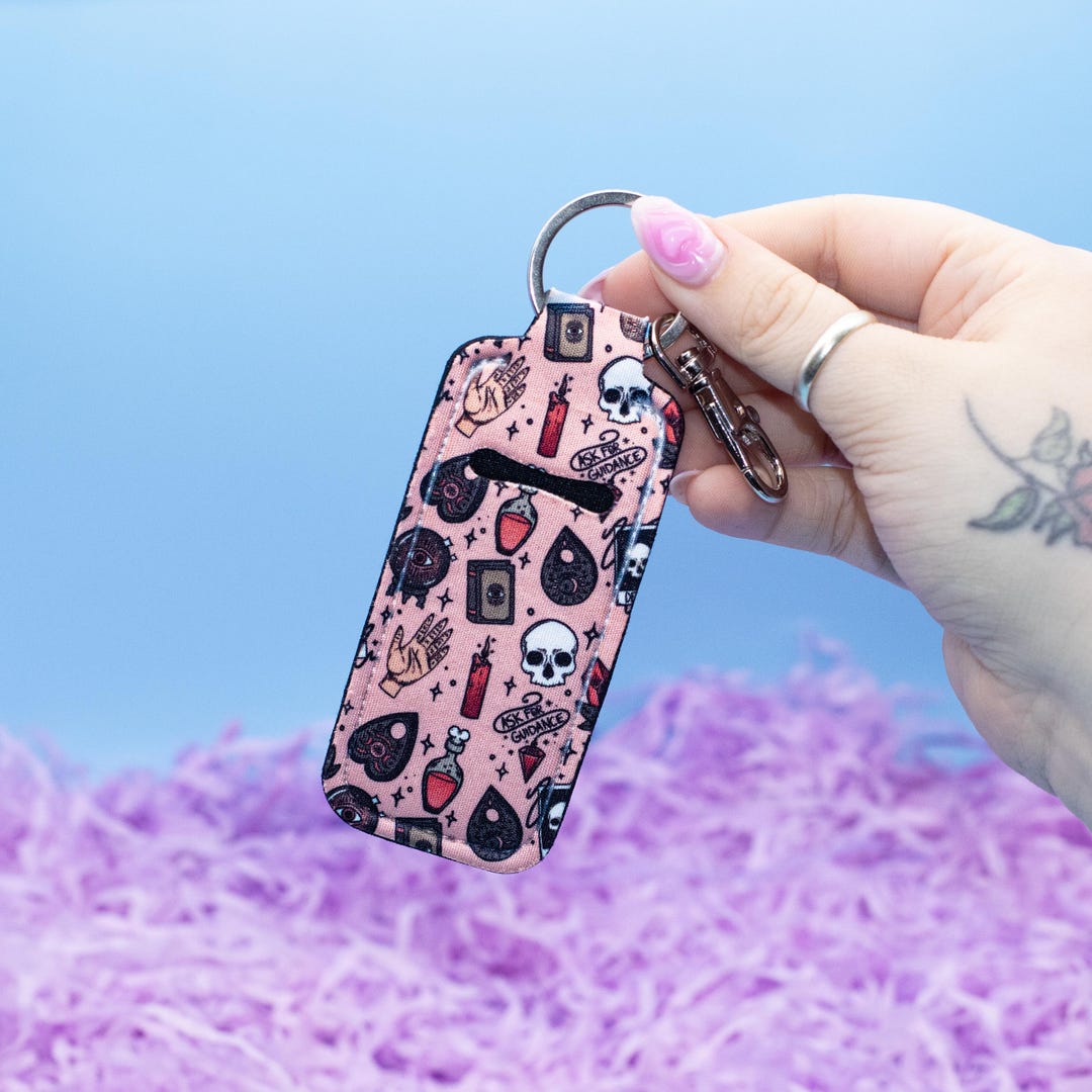 Cute Witchy Pastel Goth Neoprene Lipstick Holder Keychain | Lip Balm ...
