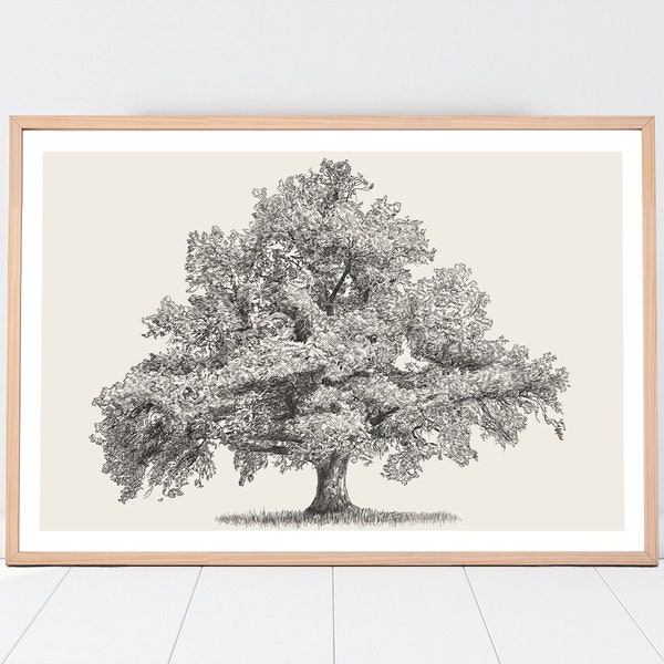 Tree Drawing Digital Art - Etsy