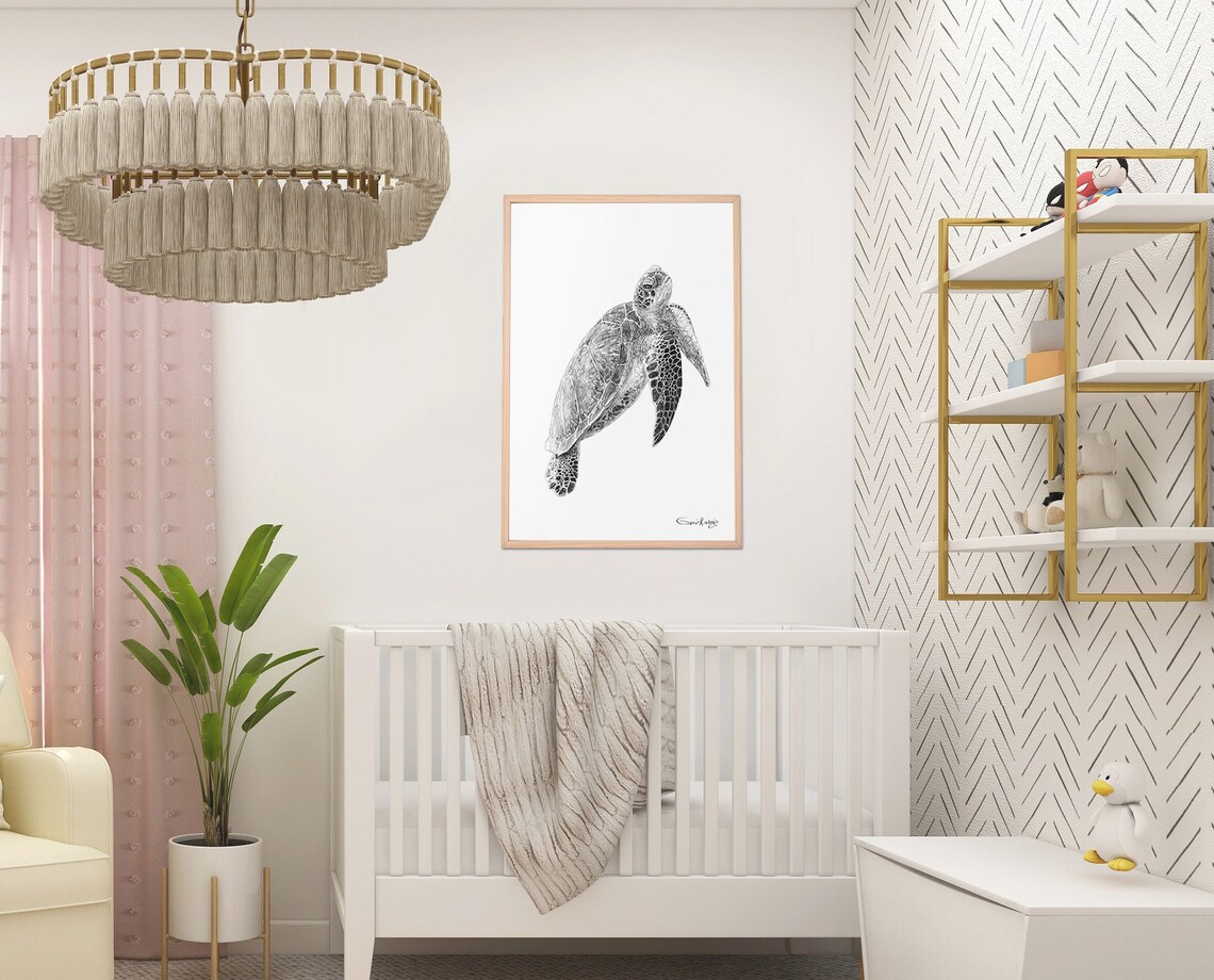 Sea Turtle Art Digital Download Wall Decor Sea Turtle Decor - Etsy