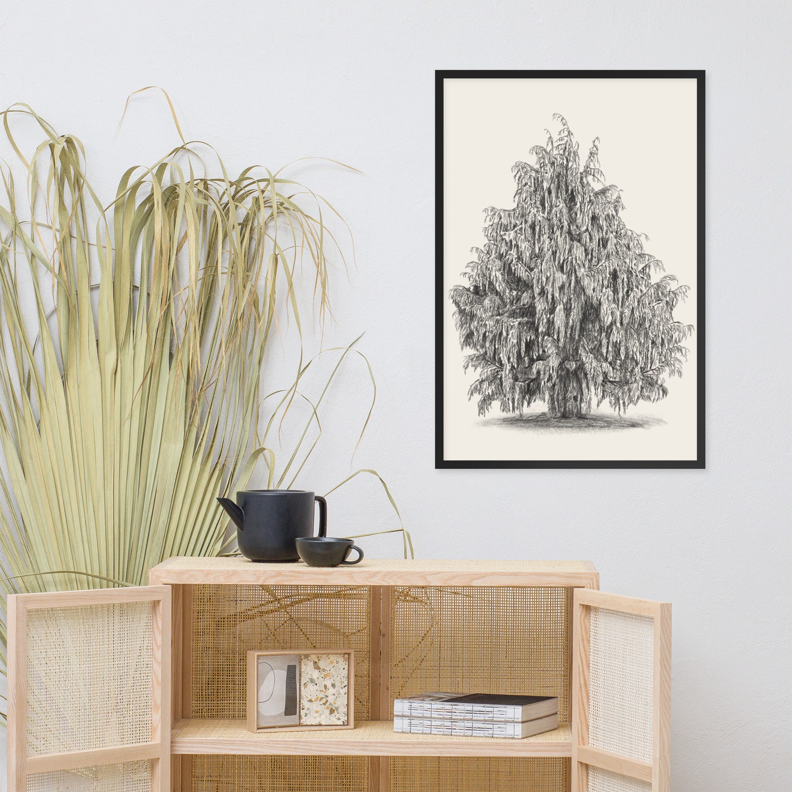 Cedar Tree, Vintage PNG Art, Printable Wall Art, Rustic Home Decor ...