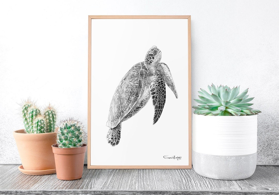 Sea Turtle Art Digital Download Wall Decor, Sea Turtle Decor, Printable ...