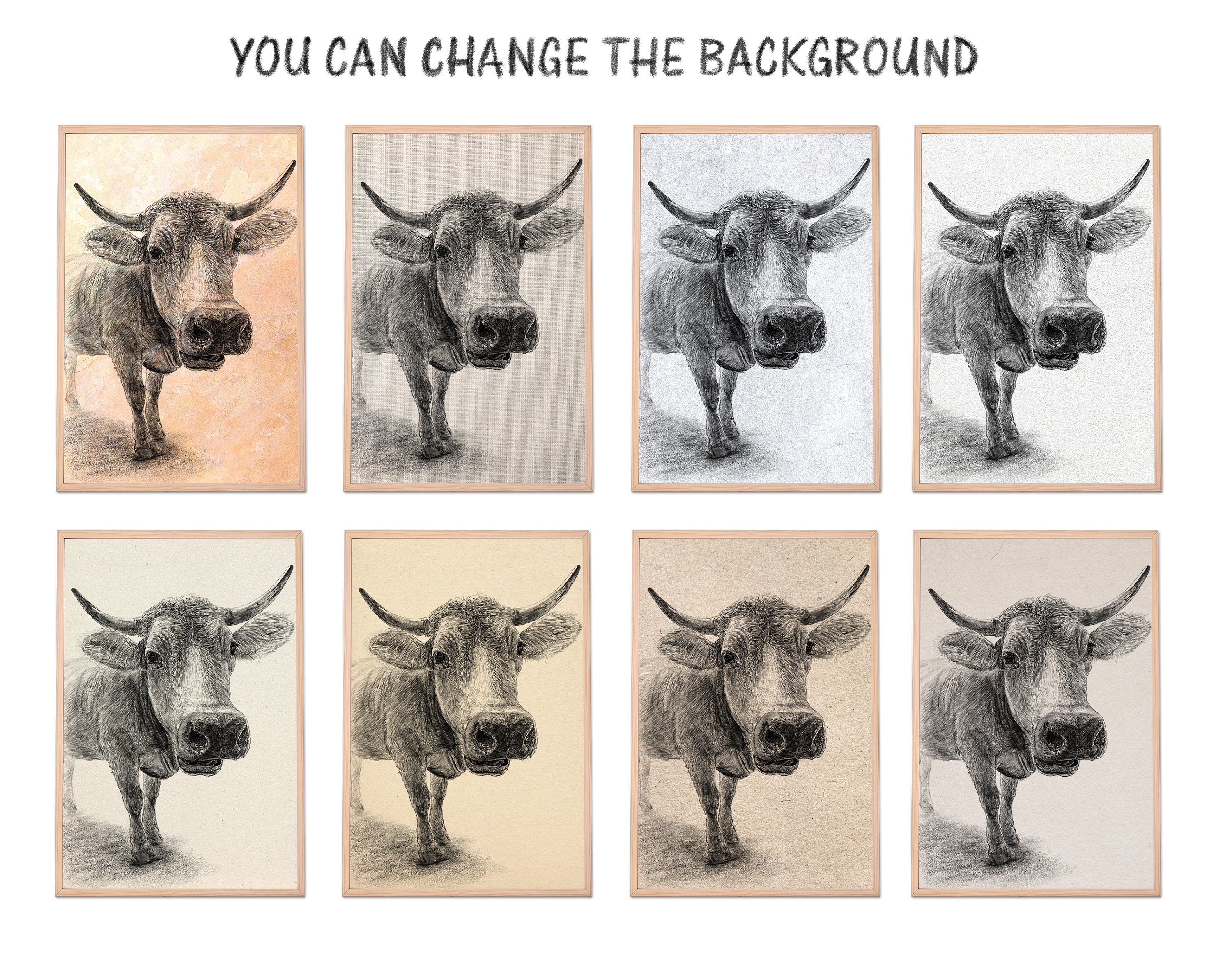 Cow PNG Cow Print Rustic Home Decor Rustic Wall Art - Etsy