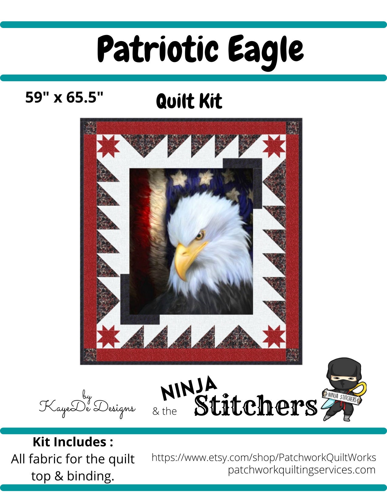 Quilt Kit Sewing Project Patriotic Eagle Easy Simple July | Etsy
