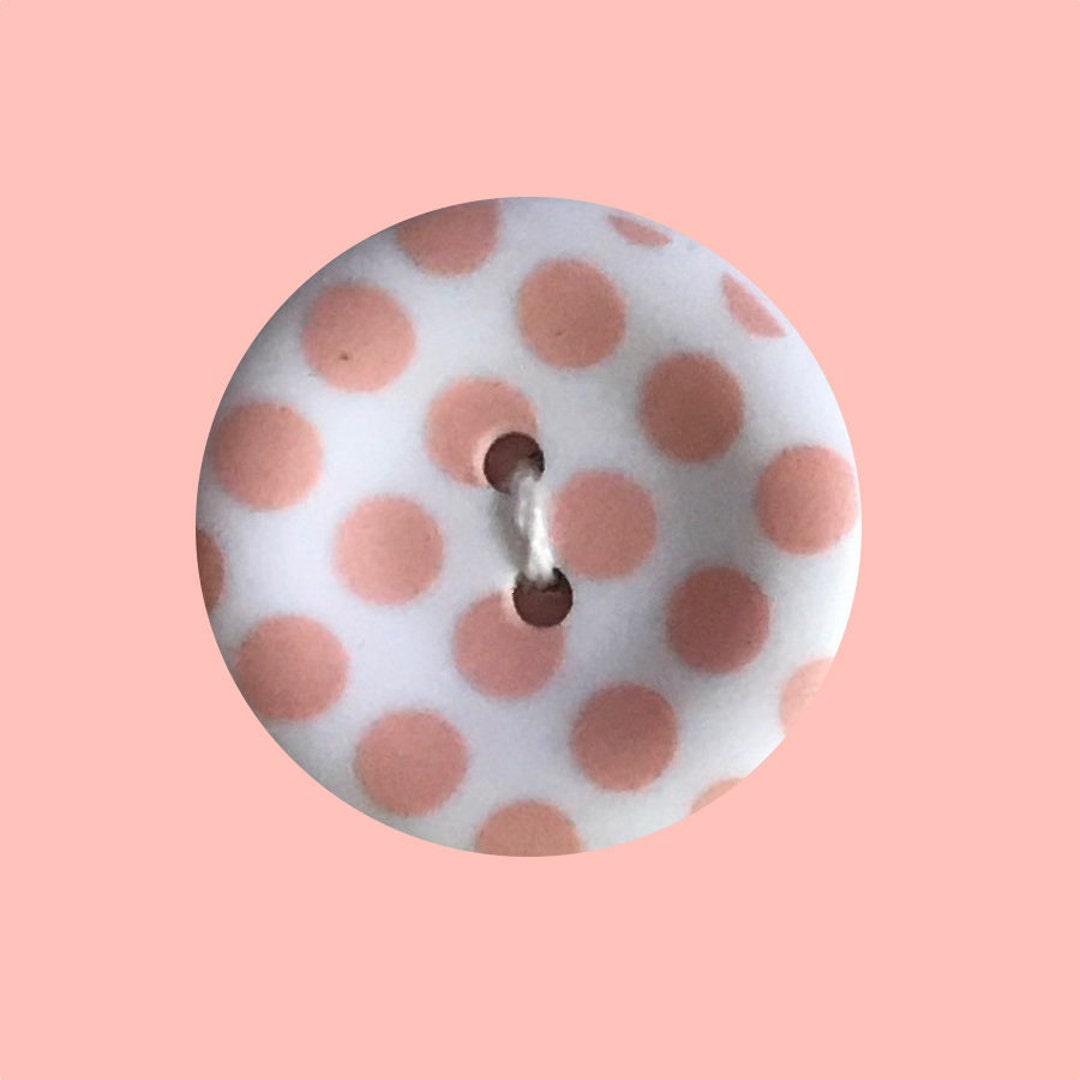 Pink Polka Dot Button - Etsy