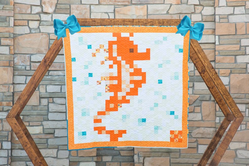 QUILT PATTERN PDF - "seahorse Play"- 62" X 64" - Etsy