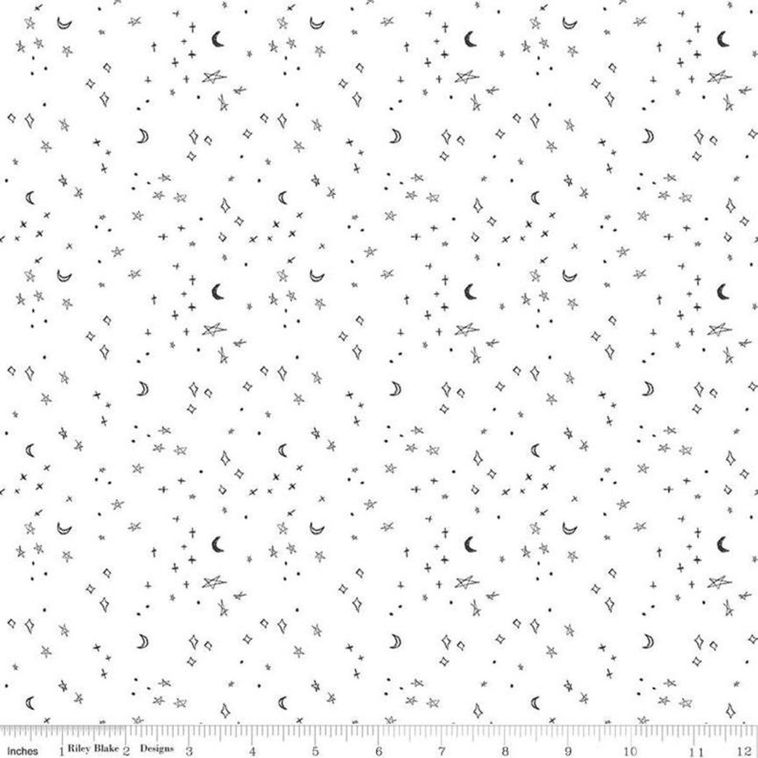 Sleep Tight Starry Night White by Gabrielle Neil for Riley Blake ...