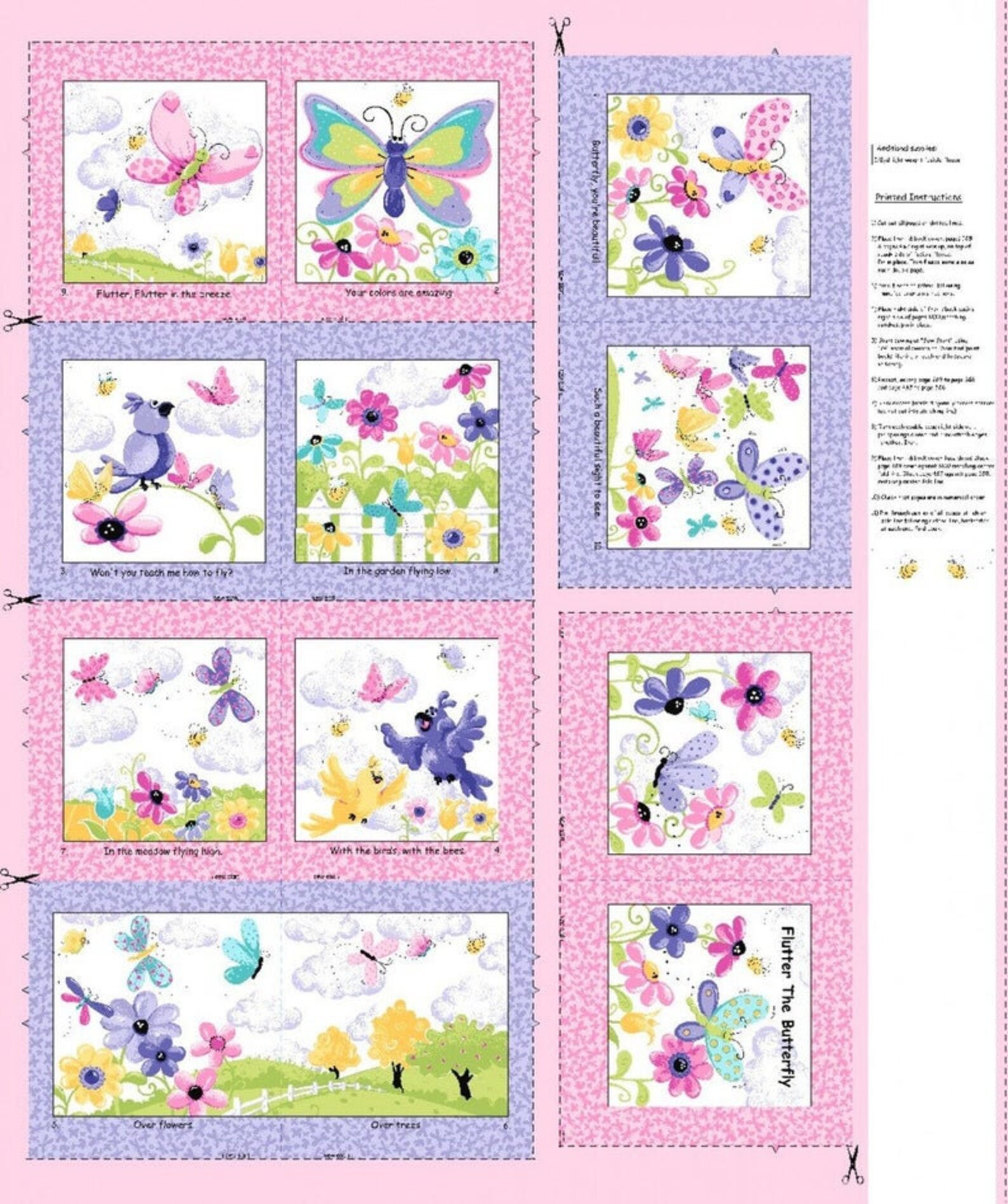 Quilt Panel Flutter STORY BOOK Panel by Susy Bee Panel - Etsy