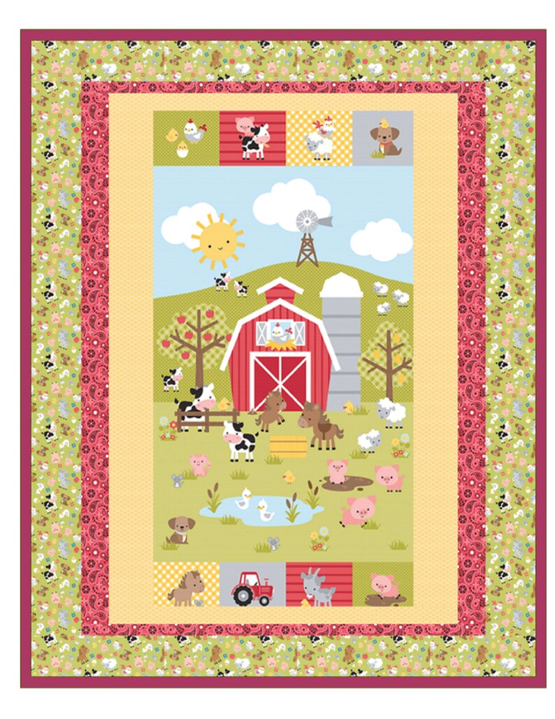 Pre Cut Quilt Kit Beginner Sewing Project Happy Farmer | Etsy