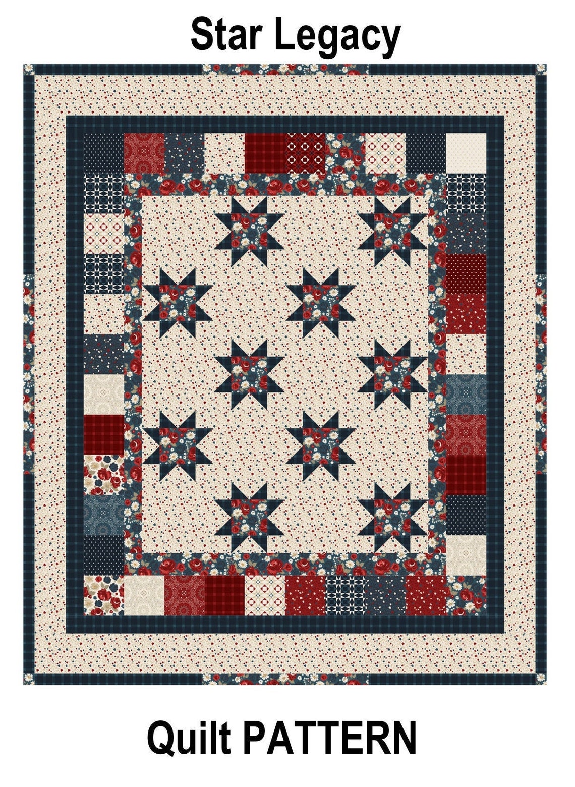 Quilt PATTERN PDF Star Legacy 56 X 67 - Etsy