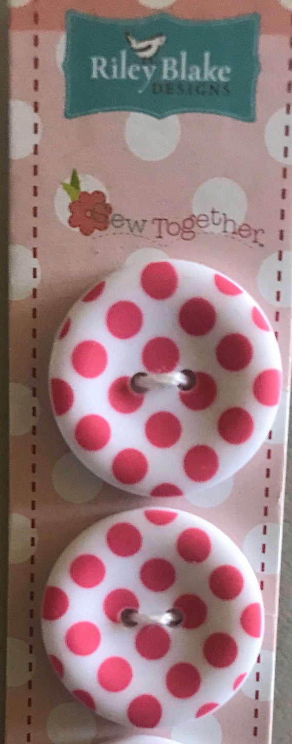 Button / HOT PINK / Polka dot 1 inch Buttons | Etsy