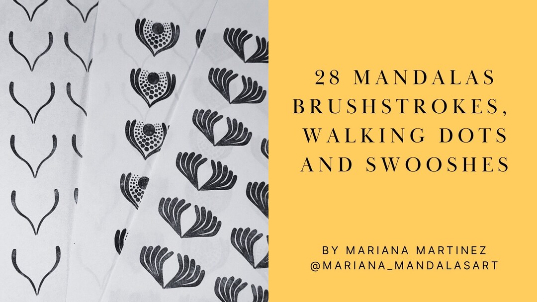 28 Mandala Brushstrokes/walking Dots and Swooshes Practice Pattern Sheet - Etsy