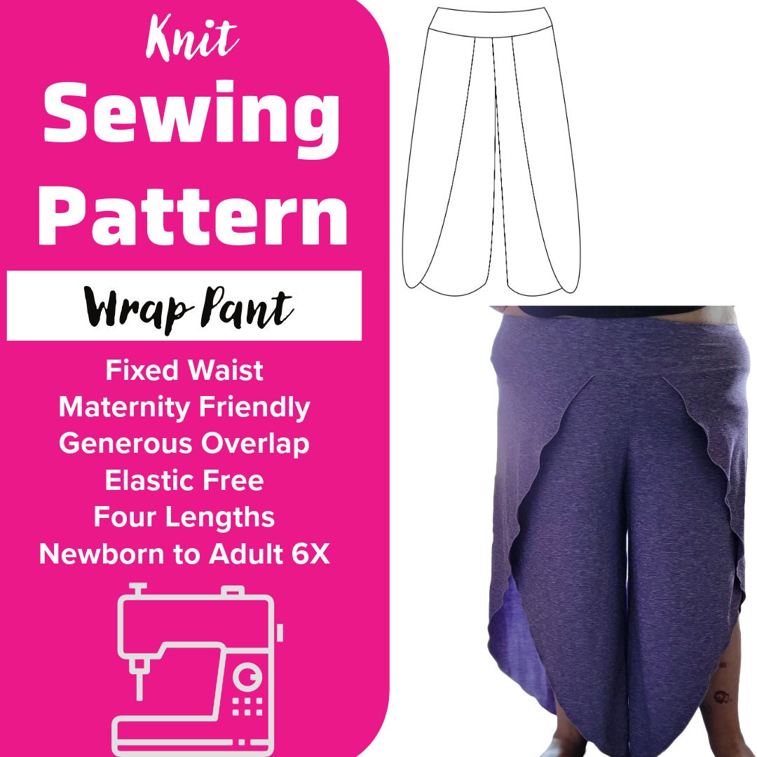 Swishy Pants and Shorts PDF Sewing Pattern for Knit Wrap Pants ...