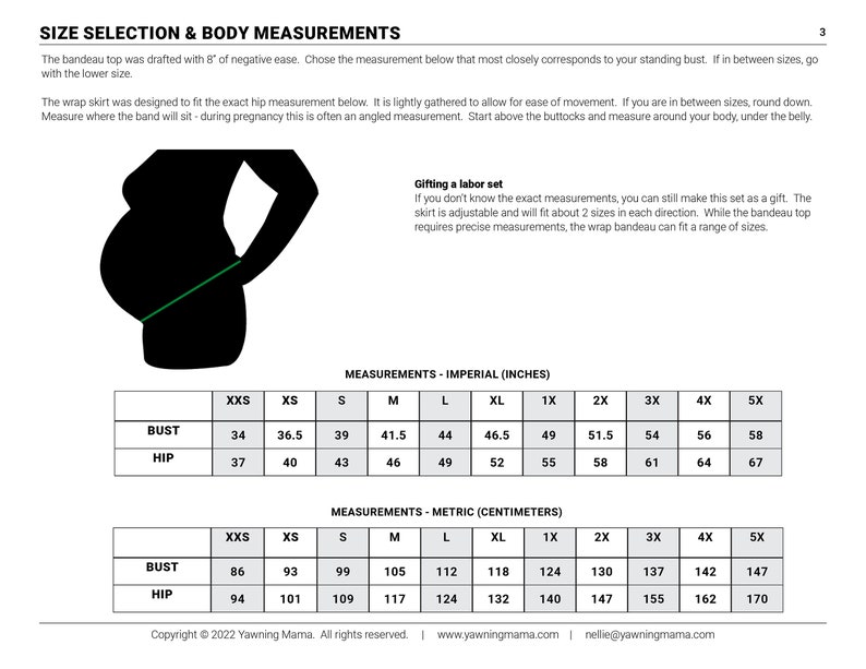 Labor Goddess Pdf Sewing Pattern for Water Birthing Set Maternity ...