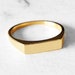 14K Rectangular Bar Signet Ring, Solid Gold Signet Ring, 18K Gold Signet Ring, Gold Chevalier ...
