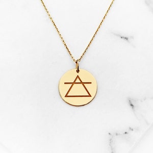 14K 9K Gold Air Alchemy Necklace Element Necklace Triangle - Etsy