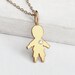 14K 9K Tiny Boy Pendant, Solid Real Gold Boy Charm With Diamond, Gold ...