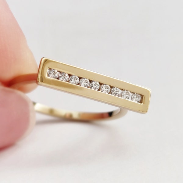 Diamond Bar Ring - Etsy