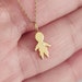 14K 9K Tiny Boy Pendant, Solid Real Gold Boy Charm With Diamond, Gold ...