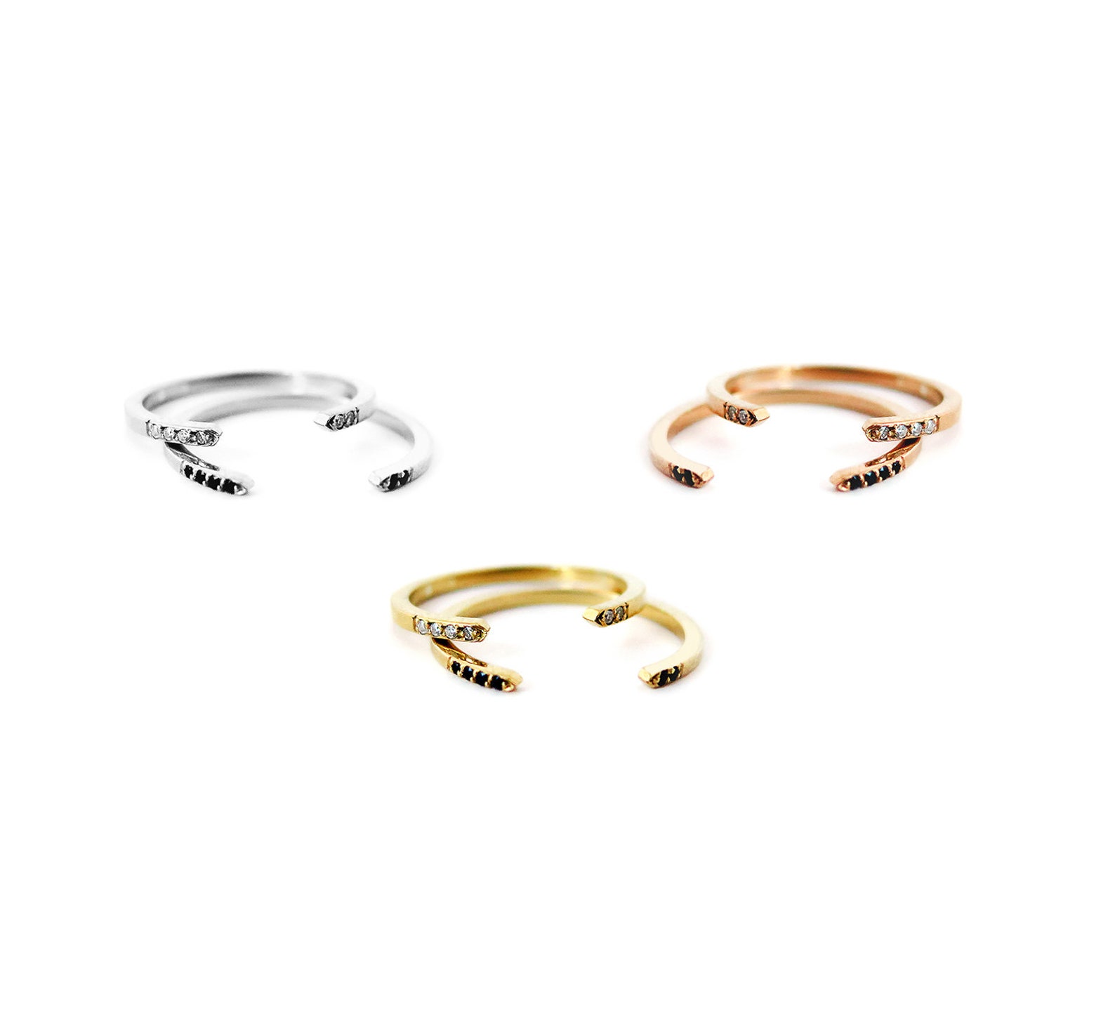 18K 14K Open Diamond Ring Open Diamond Wedding Band Matching | Etsy