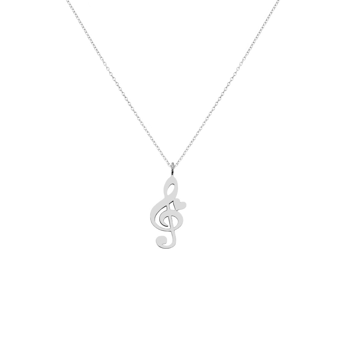 14K Gold Music Note Necklace, Treble Clef Charm Necklace, Dainty Music ...