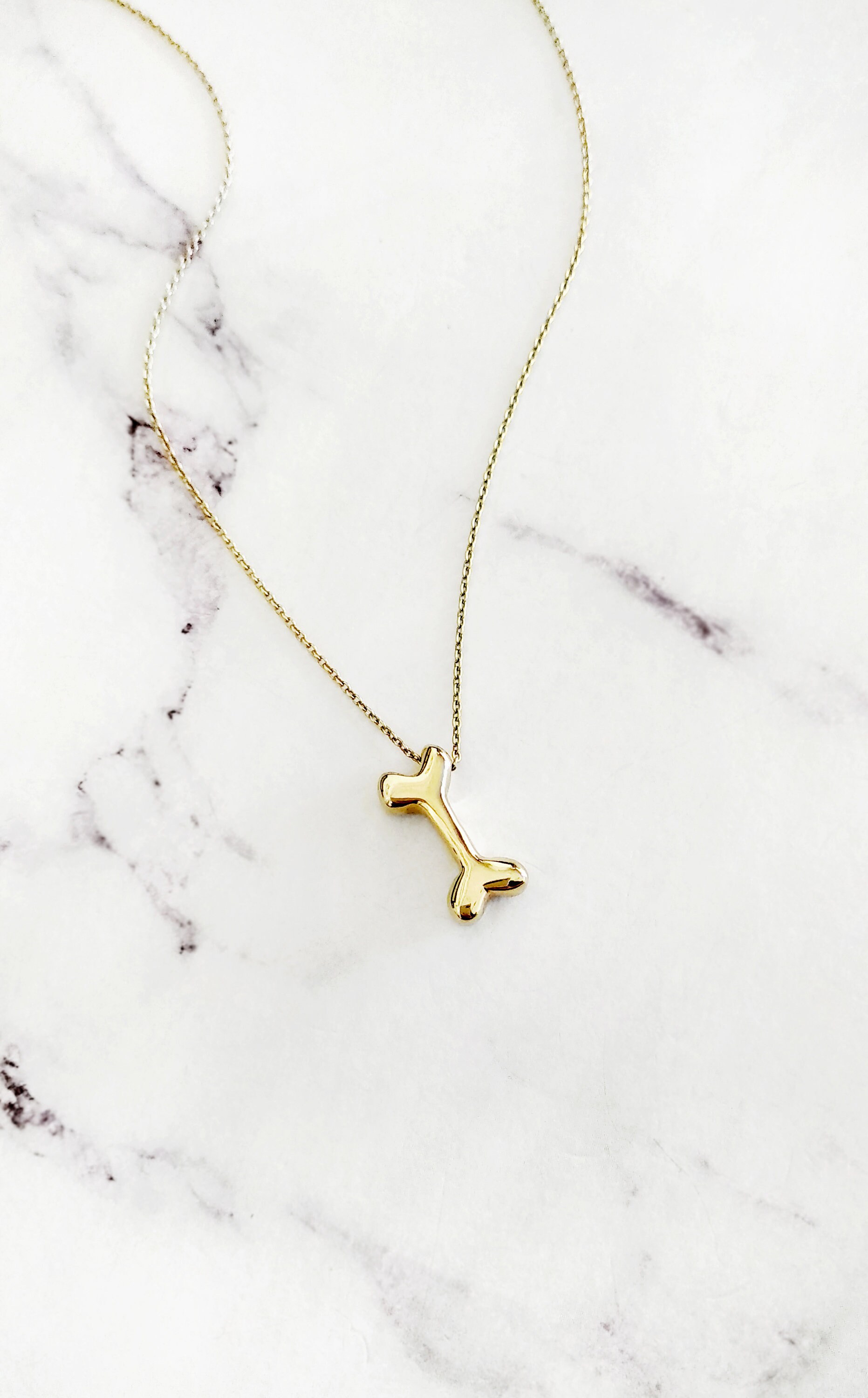 14K 9K Gold Dog Bone Necklace Pet necklace Dog bone charm | Etsy
