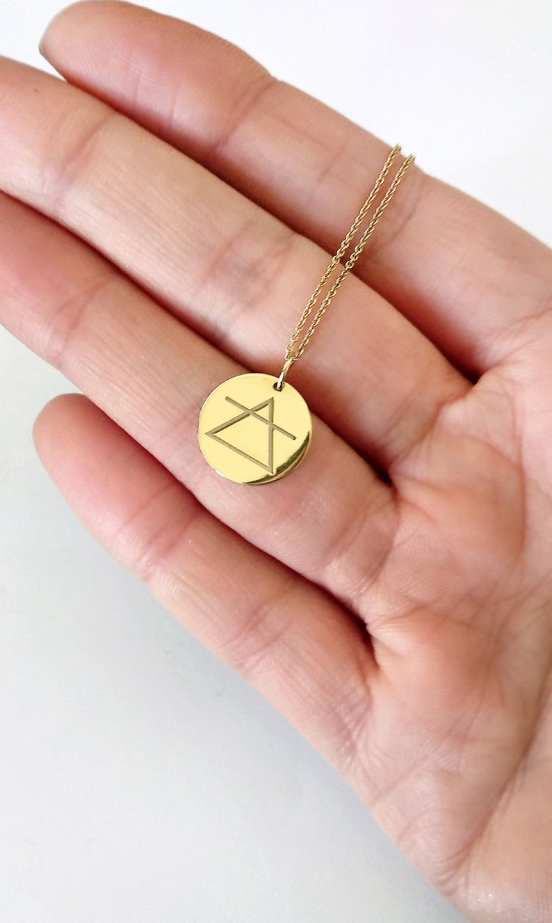 14K 9K Gold Air Alchemy Necklace Element Necklace Triangle - Etsy