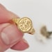 18K 14K 9K Flower Signet Ring, Floral Wreath Signet Ring, Solid Gold ...