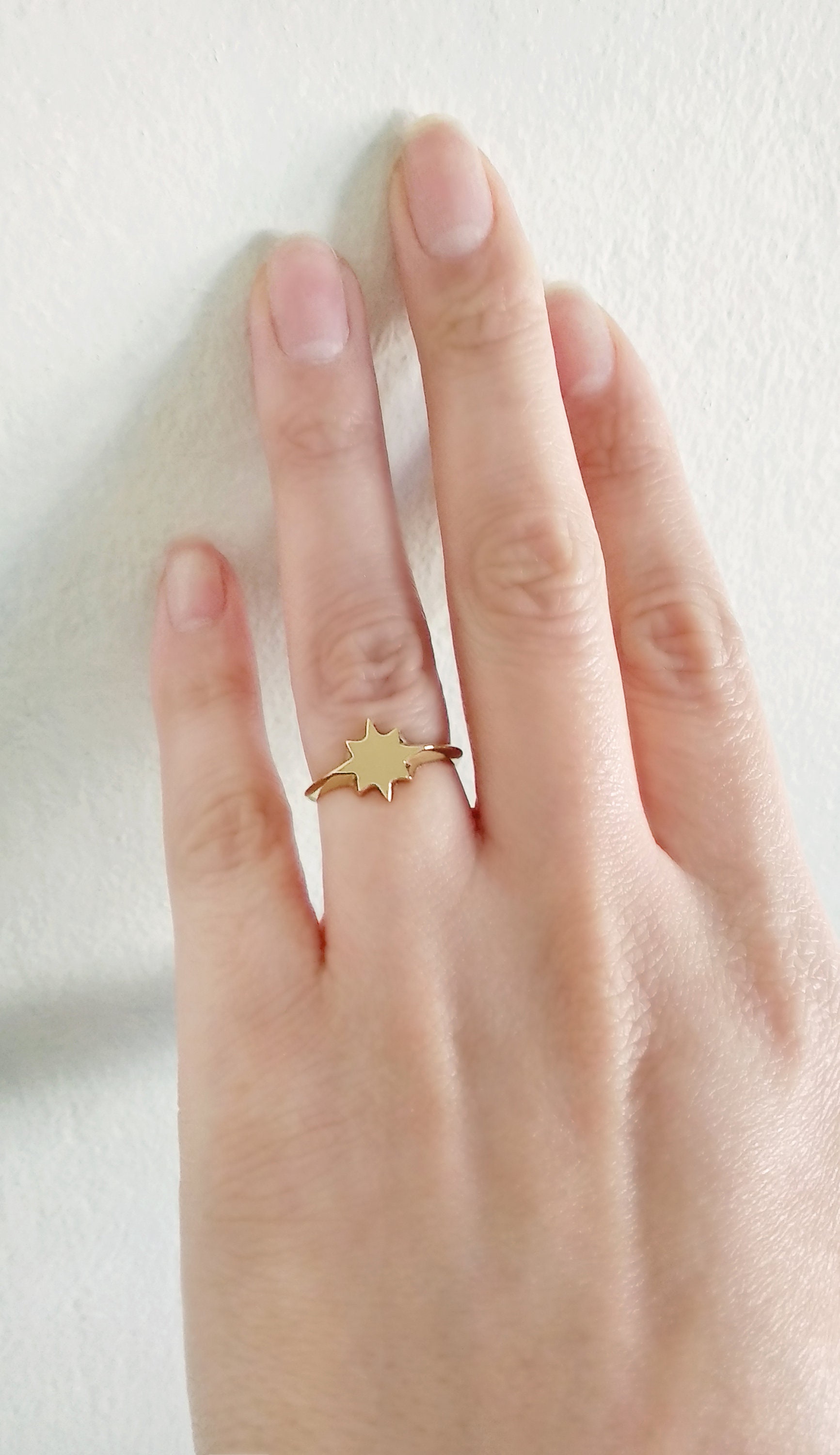 14K Gold Star Signet ring 9K 18K Solid Gold Signet Ring Gold | Etsy