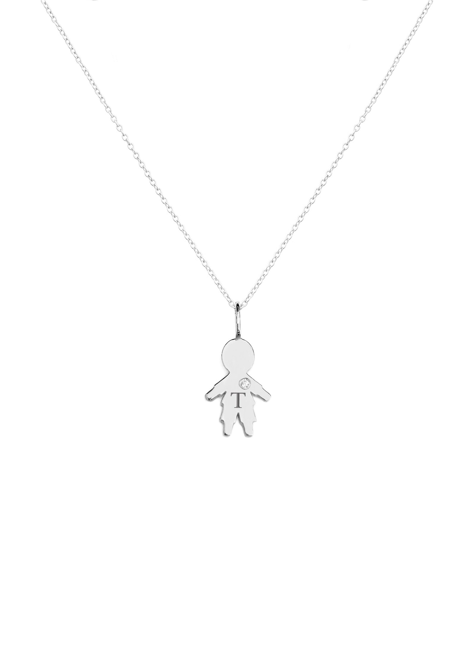 14K 9K Tiny Boy Personalized Pendant, Solid Real Gold Boy Charm With ...