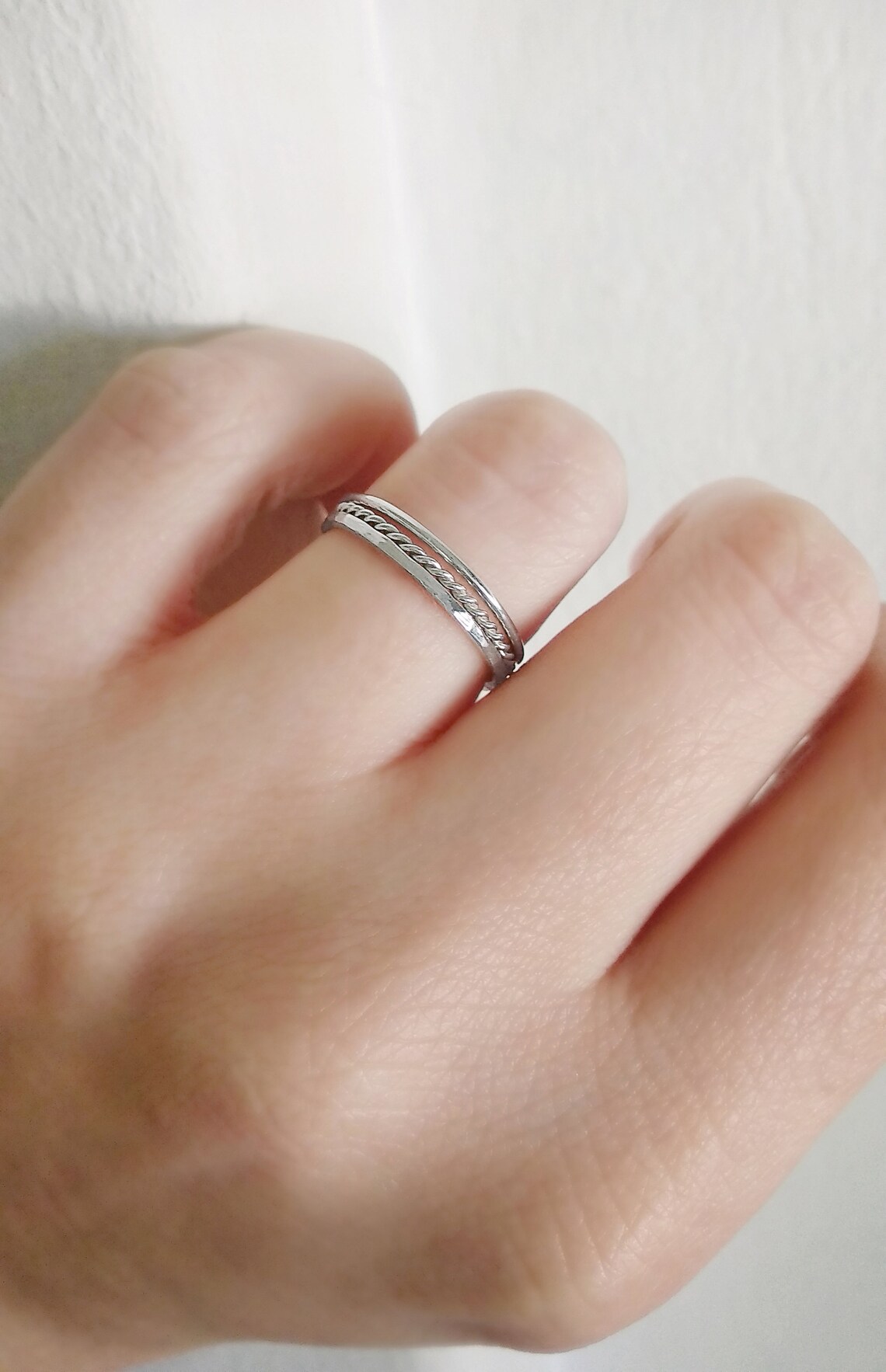 14K 9K Gold Stacking Ring Set Set of 3 Thin Bands Hammered - Etsy