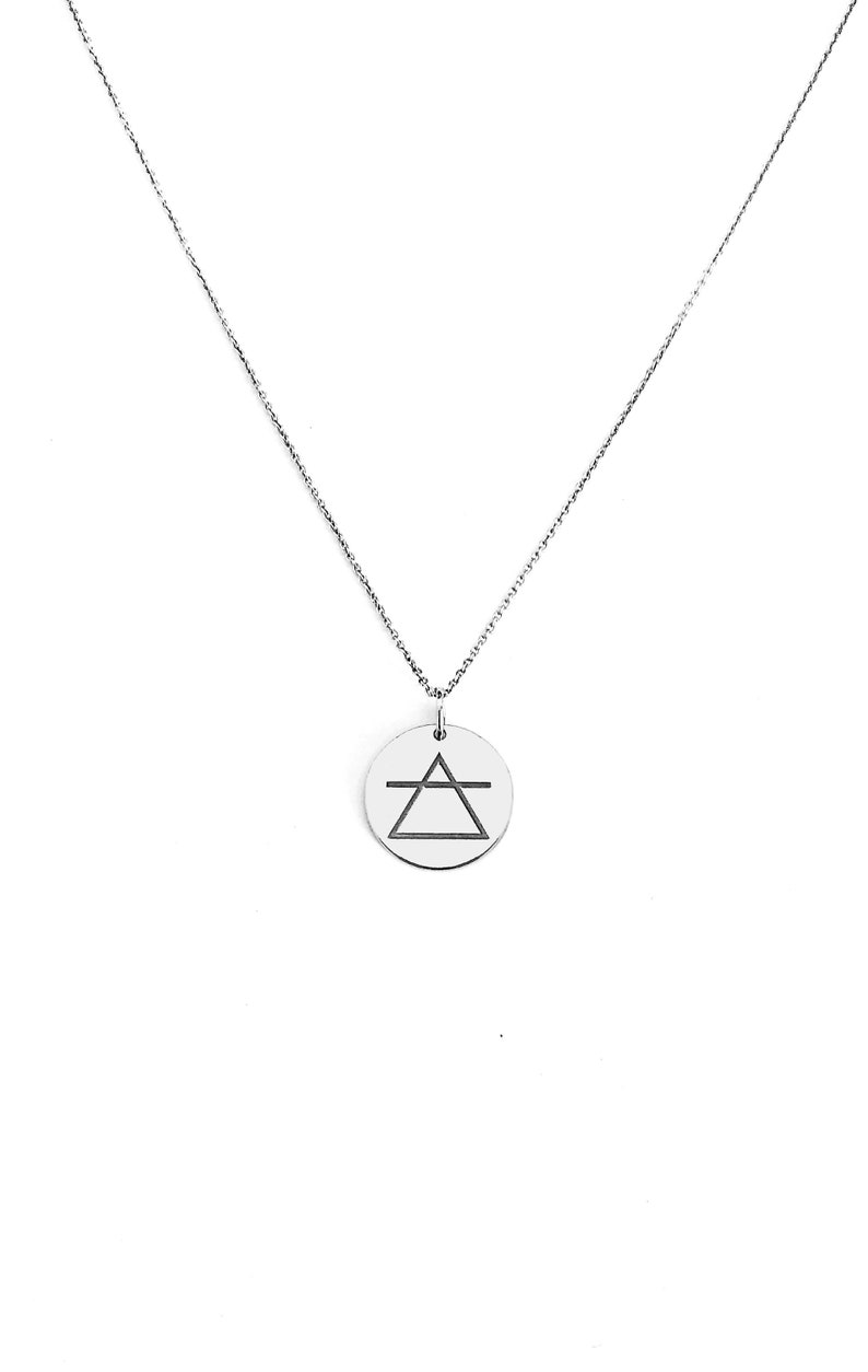 14K 9K Gold Air Alchemy Necklace Element Necklace Triangle - Etsy