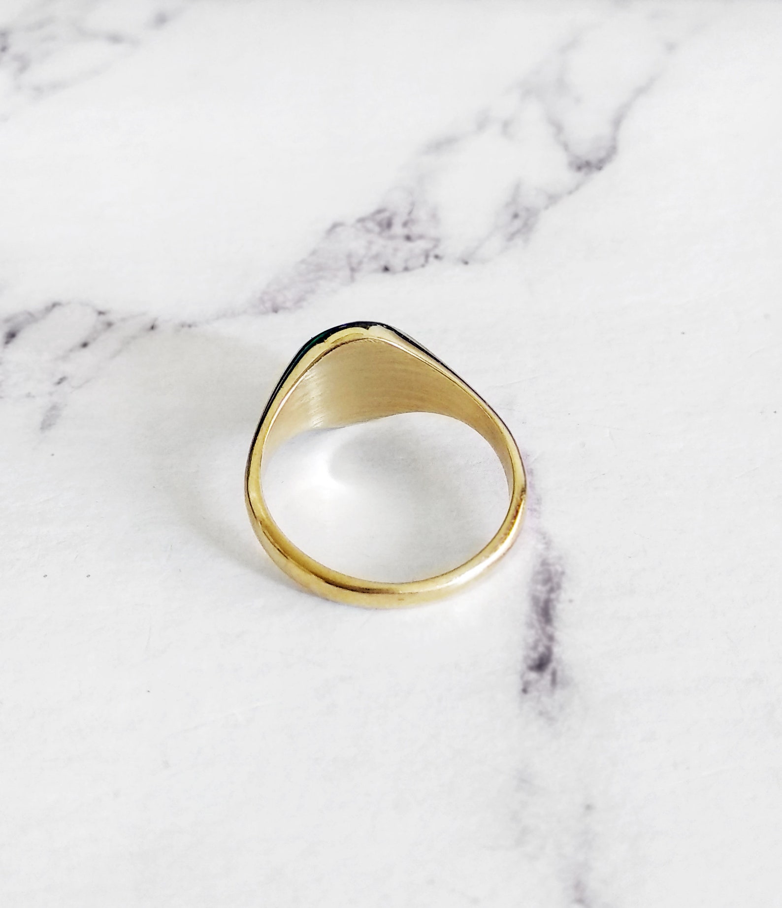 18K 14K 9K Round Signet Ring Solid Gold Signet Ring Gold - Etsy