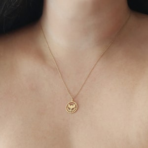 14K 9K Rising Phoenix Necklace, Solid Gold Phoenix Charm,minimalist ...