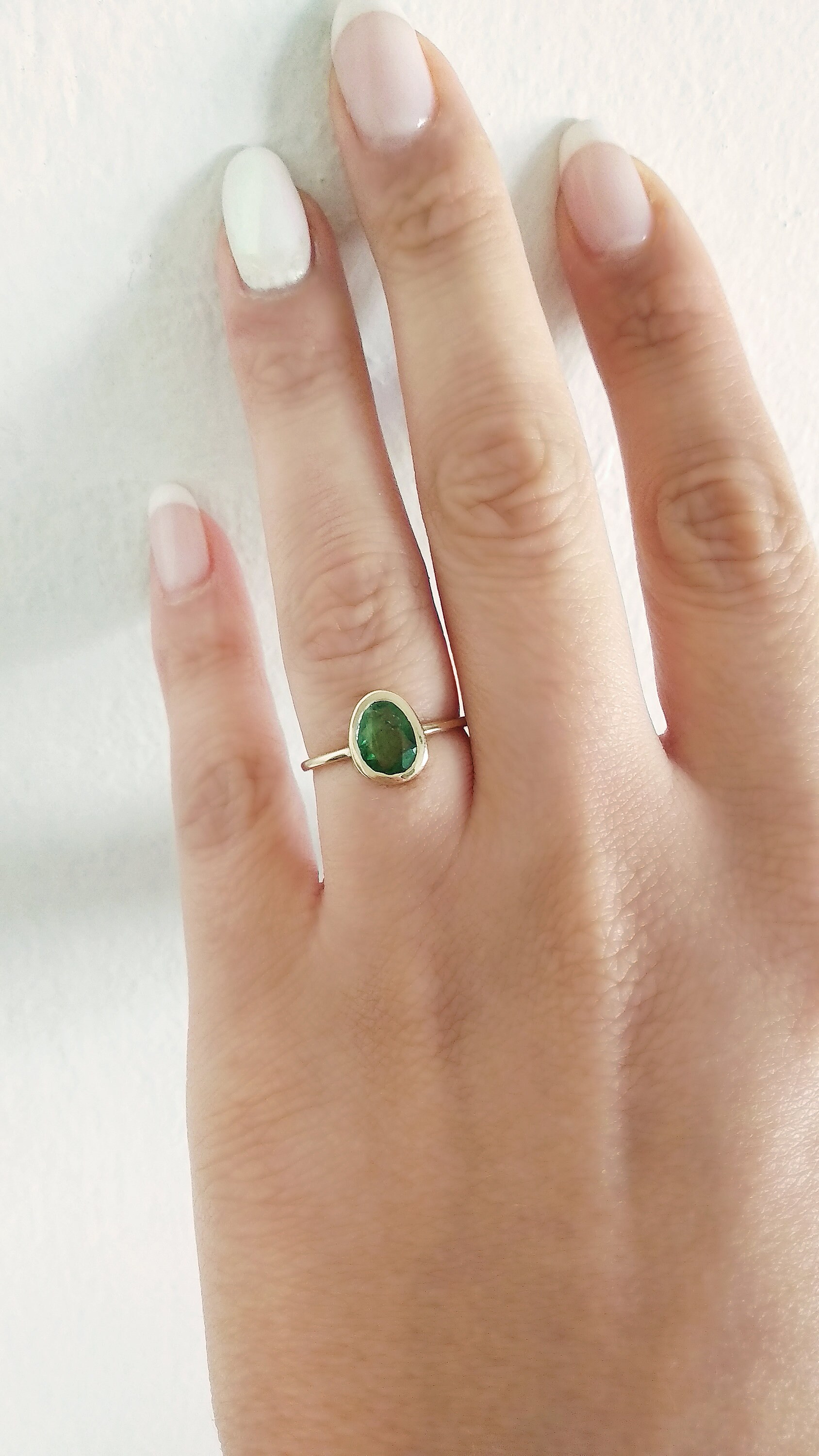 14K Tsavorite Ring, Rose Cut Tsavorite Engagement Promise Ring ...